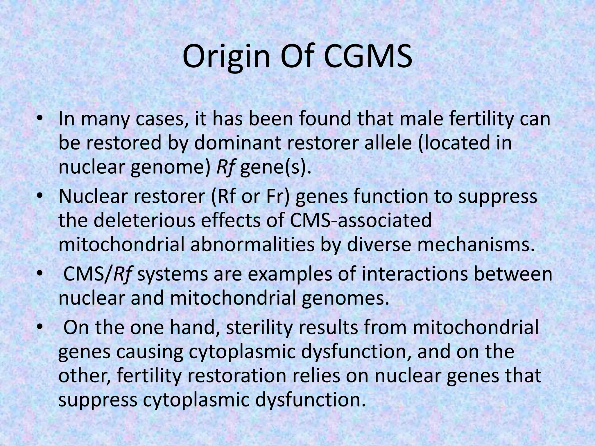 Cytoplasmic male sterility | PPTX