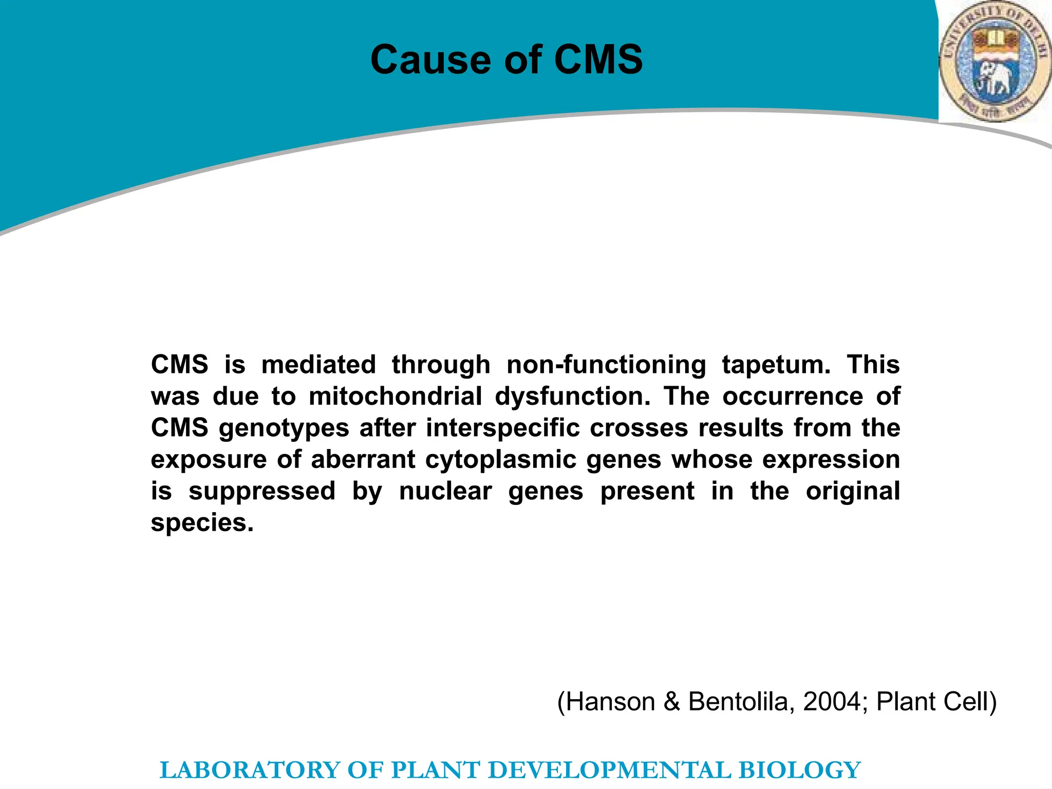 Cytoplasmic Male Sterility.pptx cytogenetics | PPTX