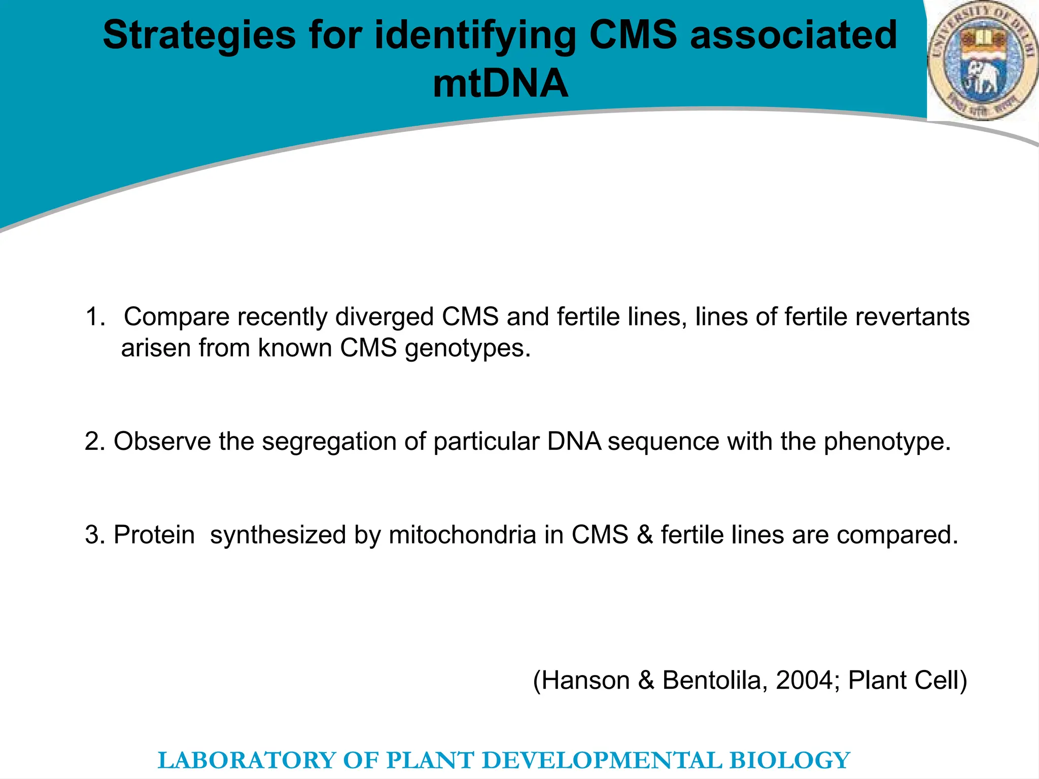 Cytoplasmic Male Sterility.pptx cytogenetics | PPTX