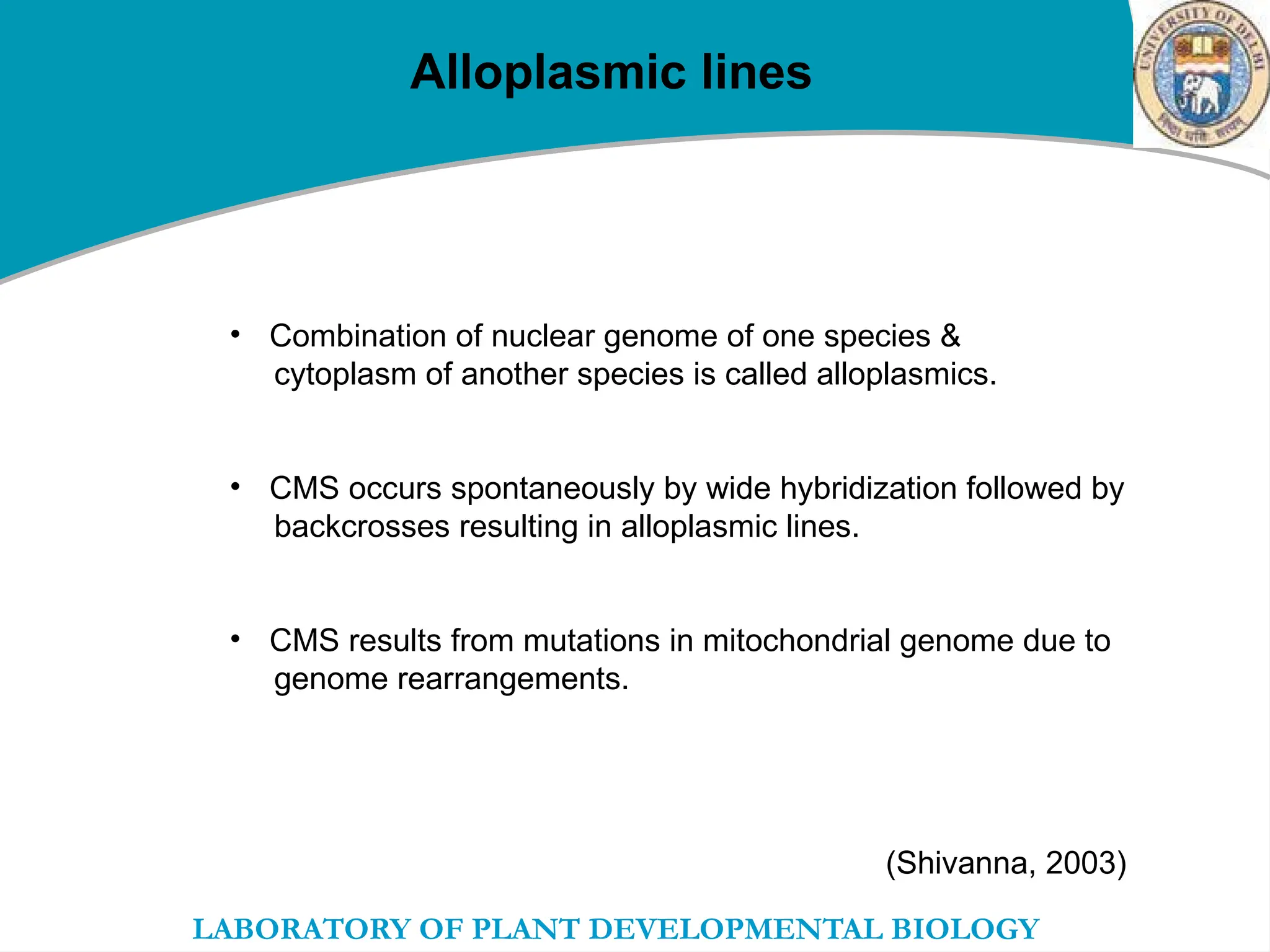 Cytoplasmic Male Sterility.pptx cytogenetics | PPTX
