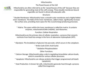 cytoplasmic Organelles.pptx(types and functions) | PPTX
