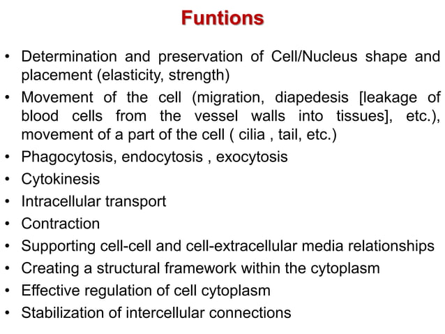 structure and functions of cytoskeletons | PPTX | Chemistry | Science