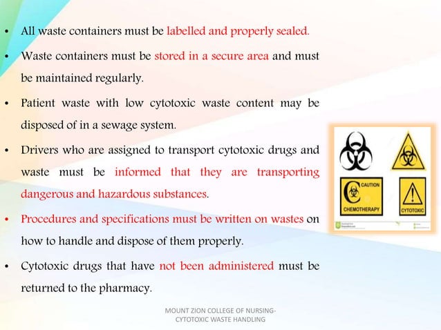 Cytotoxic WASTE RISK AND HANDLING | PPTX