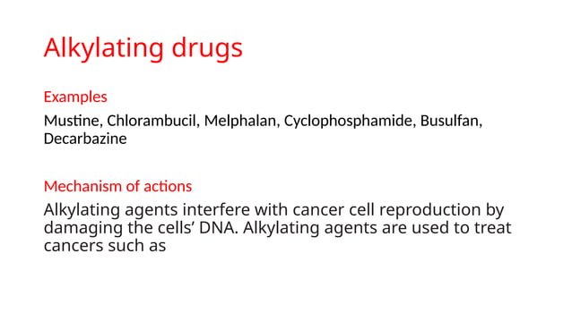 Cytotoxic.pptx alkylating,antibiotic,antimetabolite, vinca alkaloid | PPT