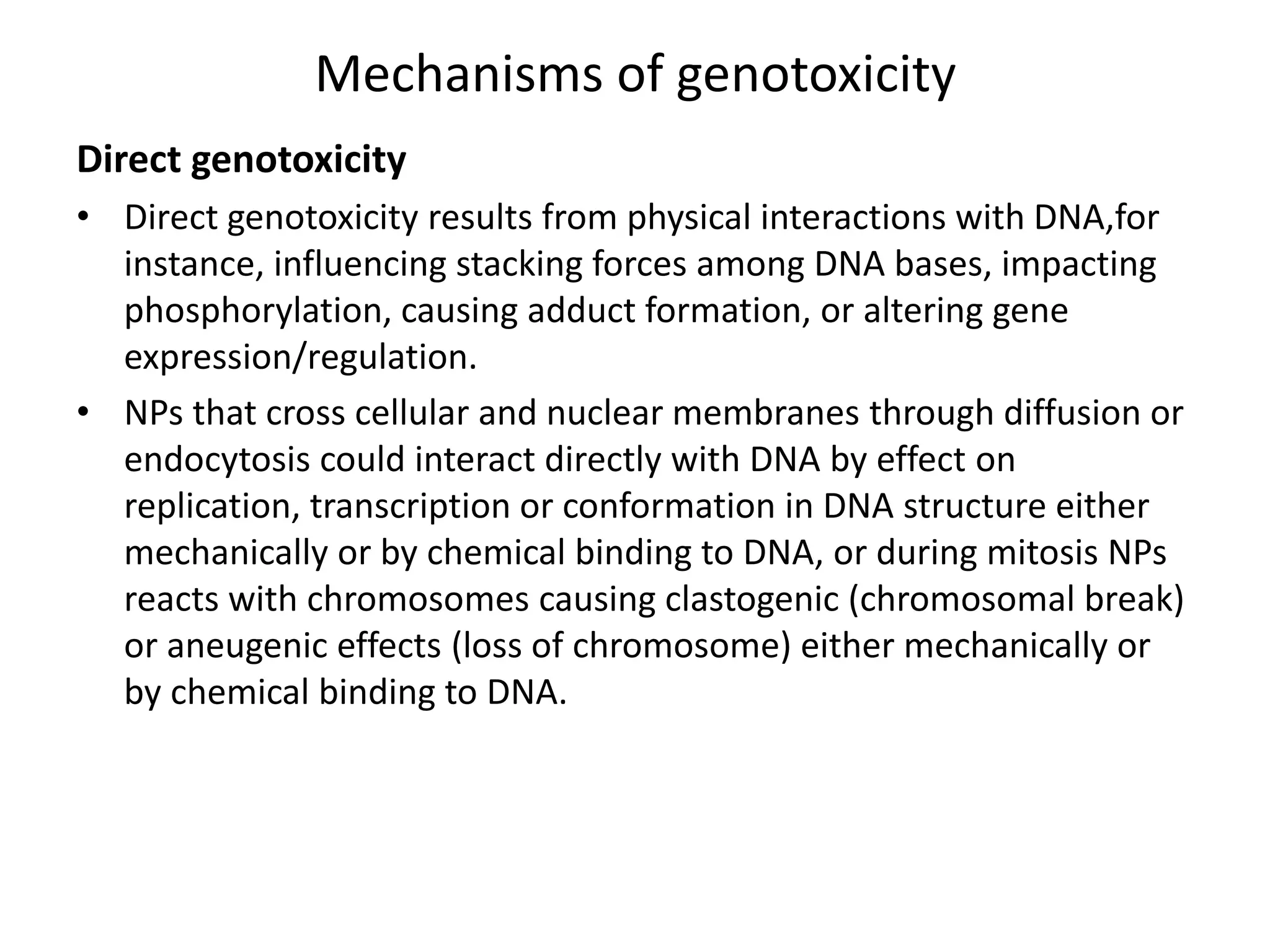 Cytotoxicity and genotoxicity of nanoparticles | PPTX