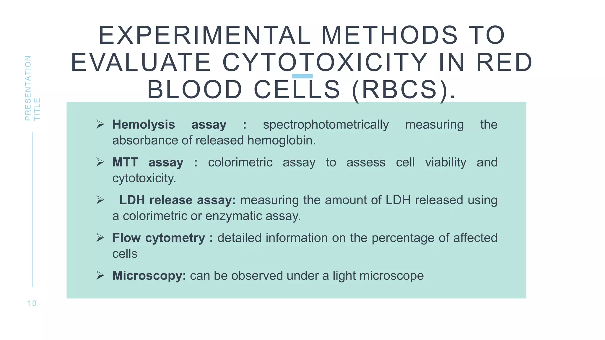 Cytotoxicity of nanoparticles on rbc-1.pptx | Biotech and Biomedical Industry | Industries