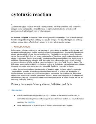 Cytotoxic reaction | DOCX | Blood Disorders | Diseases and Conditions