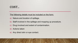 CYTOTOXIC SPILL AND WASTE MANAGEMENT BY FATEH | PPTX