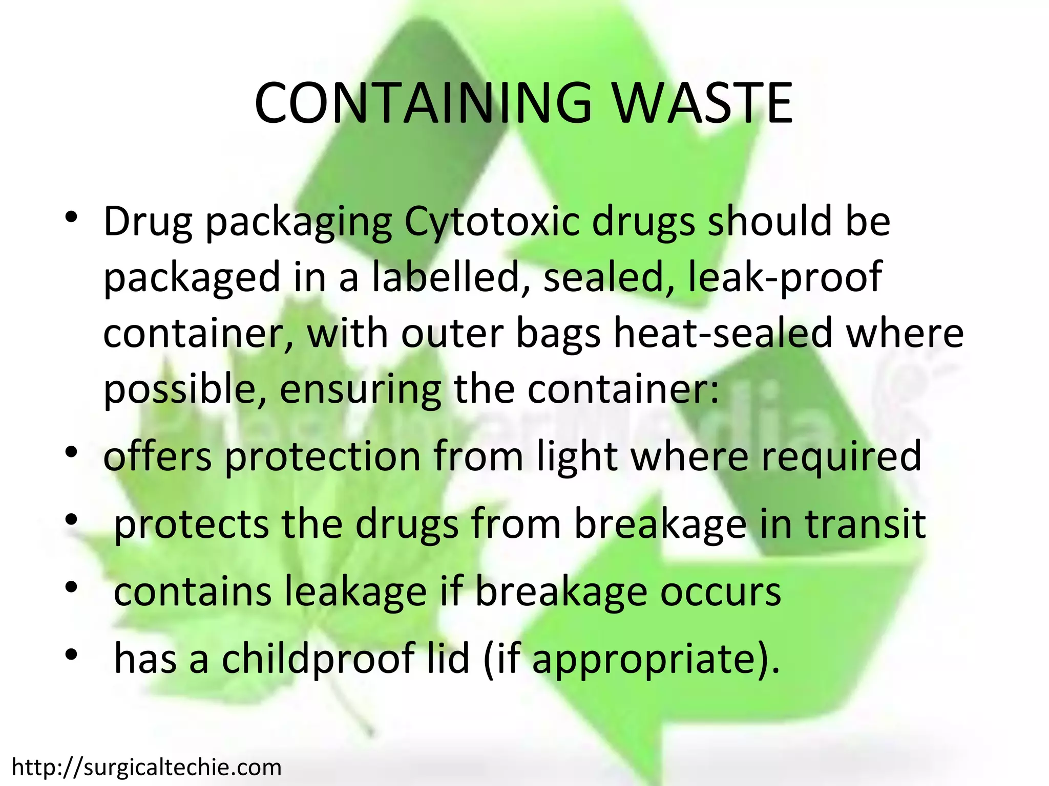 Cytotoxic waste management | PPT