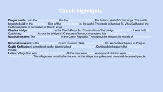 Czech republic | PPTX | Europe Travel | Travel Locations