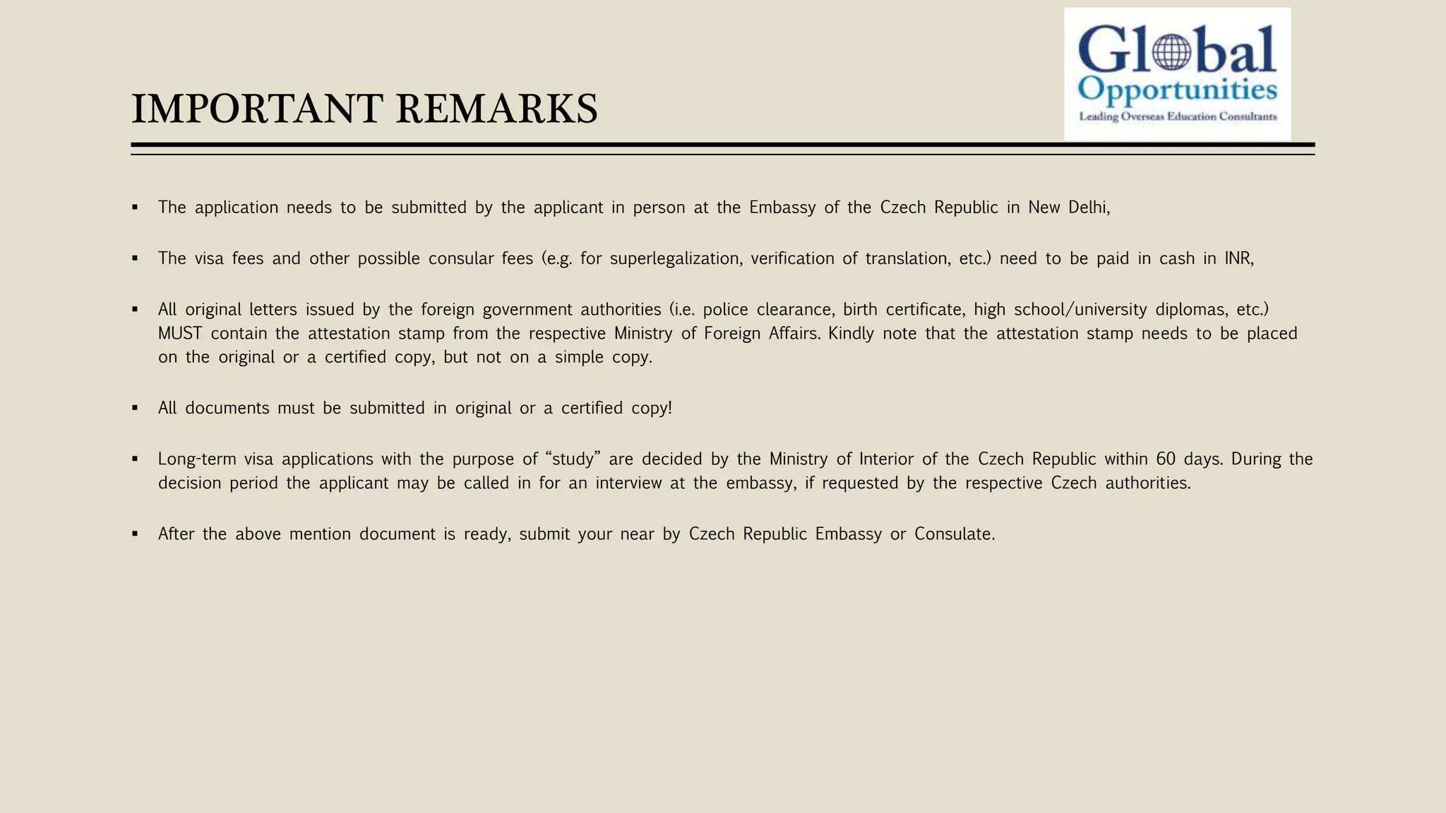 CZECH REPUBLIC VISA GUIDELINES | PPTX