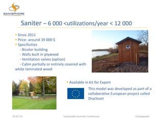 Isabelle Czekajewski - Sanisphere's Dry Toilets Developed for Mountain ...