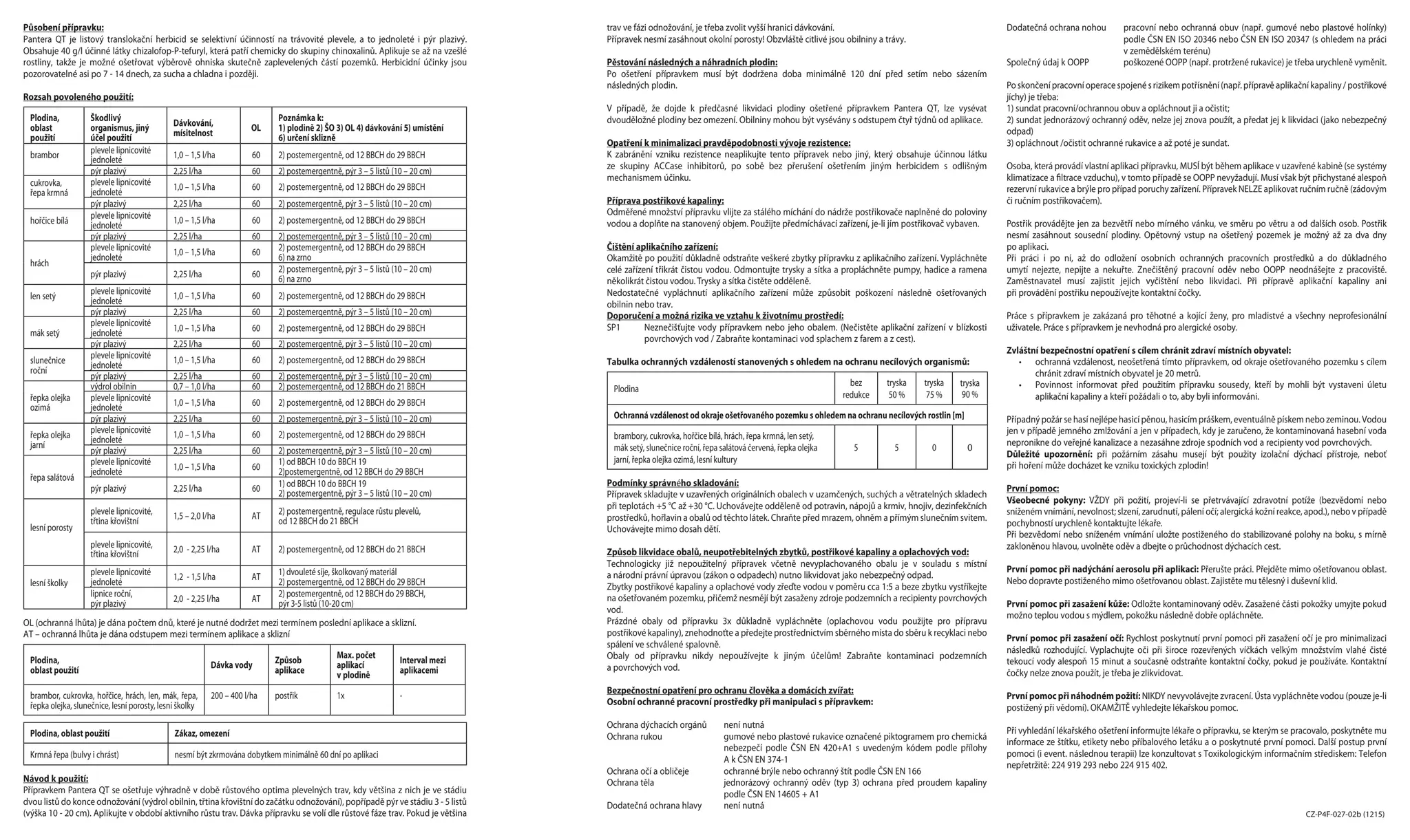 Cz herbicide pantera qt_label | PPT