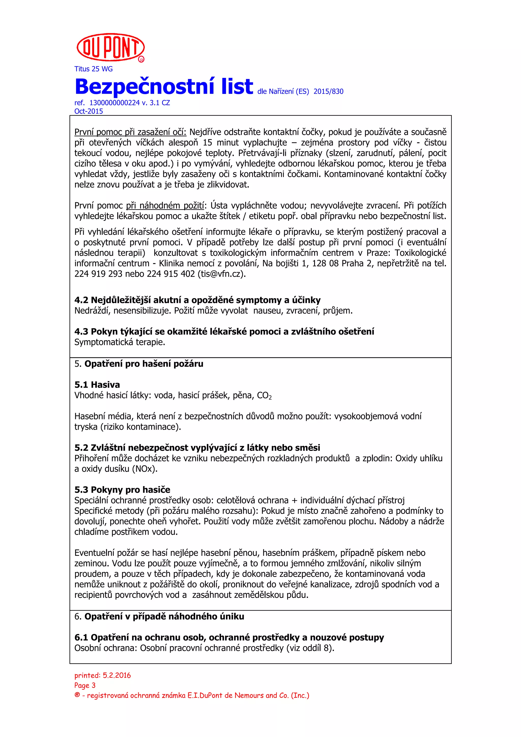 Cz herbicide titus 25 wg_msds | PDF