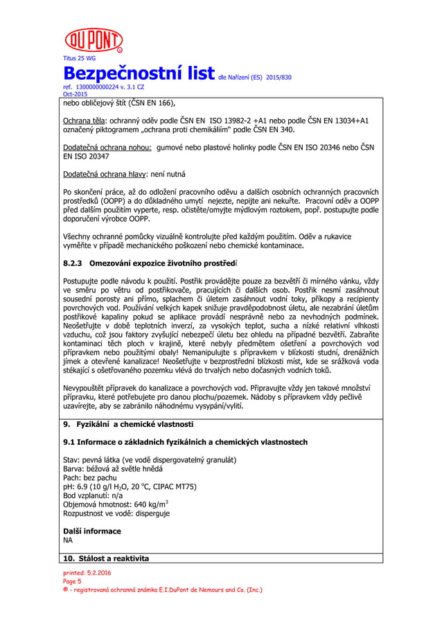 Cz herbicide titus 25 wg_msds | PDF