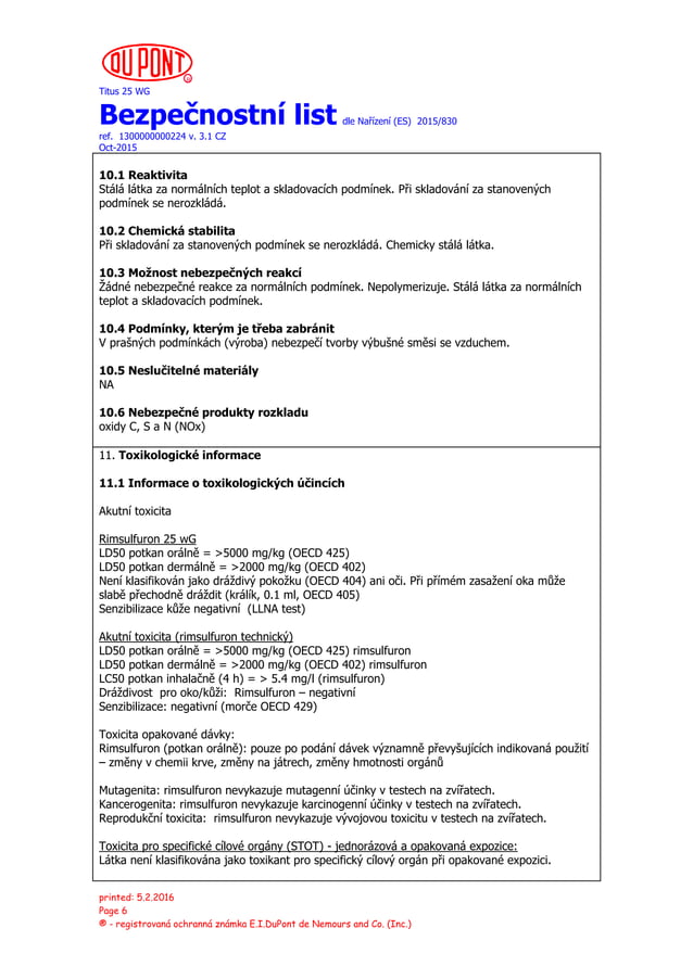 Cz herbicide titus 25 wg_msds | PDF