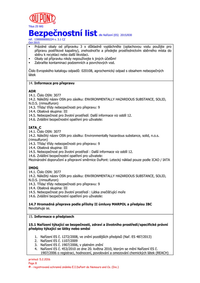 Cz herbicide titus 25 wg_msds | PDF