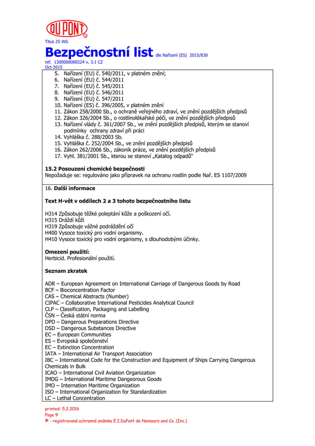 Cz herbicide titus 25 wg_msds | PDF