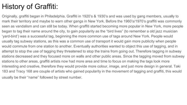 Graffiti essay | PPTX