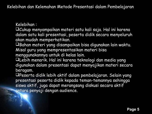 Kelebihan dan Kelemahan Metode Presentasi dalam Pembelajaran | PPT