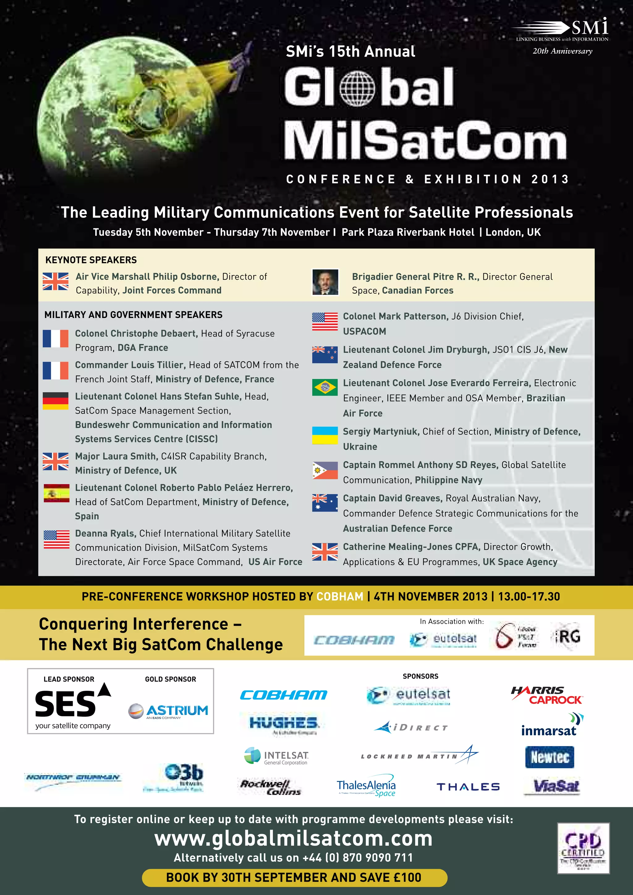 SMi Group's 15th annual Global MilSatCom 2013 | PDF