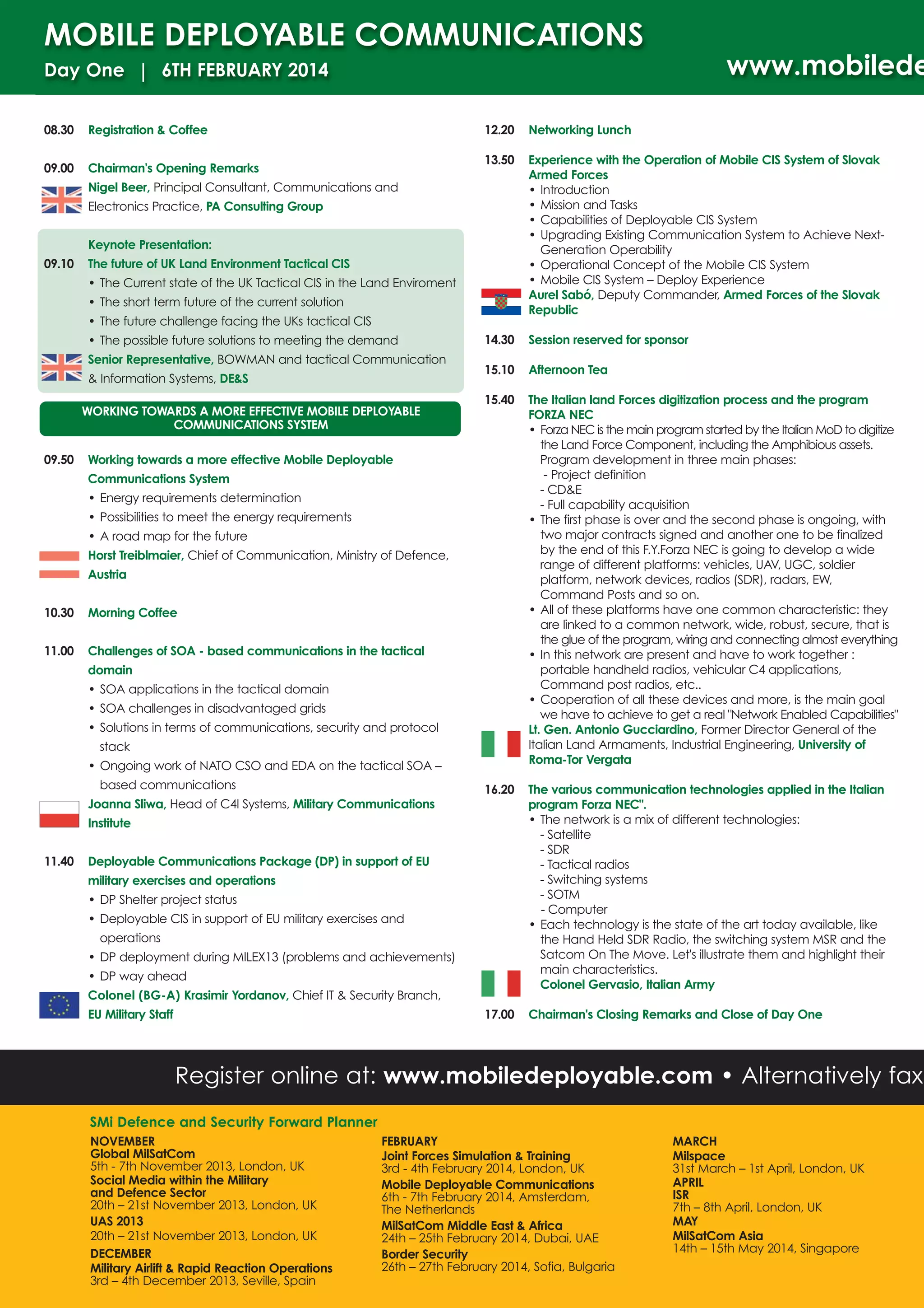 SMi Group's 7th annual Mobile Deployable Communications conference | PDF