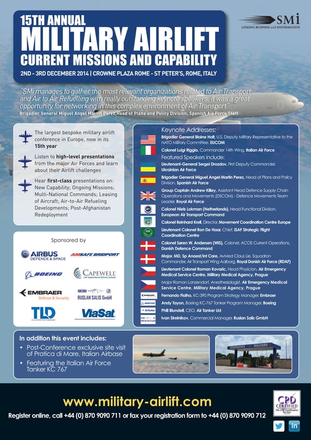 SMi Group's 15th annual Military Airlift Current Missions and ...