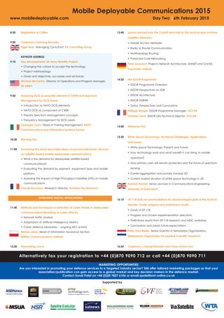 SMi Group's 8th annual Mobile Deployable Communications Conference 2015 ...