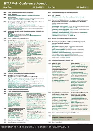 SMi Group's inaugural Soldier Equipment and Technology Advancement Forum (SETAF) | PDF | Defense ...