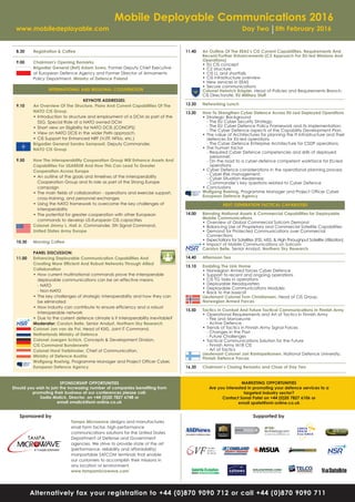 SMi Group's 9th annual Mobile Deployable Communications 2016 | PDF ...