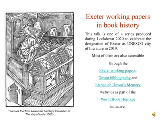 Devon book. D-12. The book in Saxon Devon | PPT