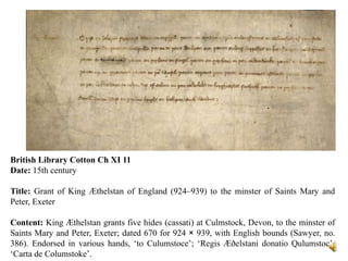 Devon book. D-12. The book in Saxon Devon | PPT