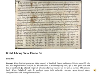 Devon book. D-12. The book in Saxon Devon | PPT