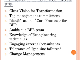 Business process re-engineering (BPR) | PPT | Business Administration ...