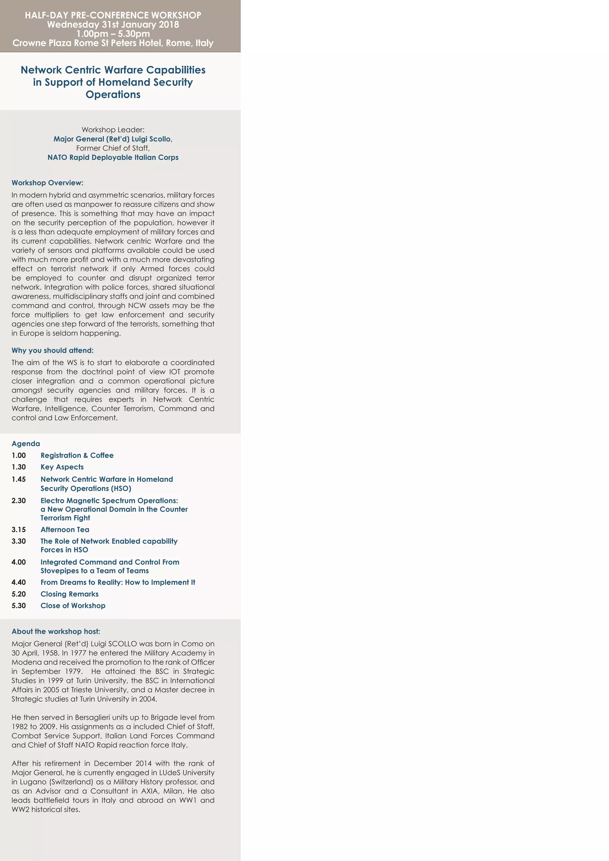 SMi Group's Network Centric Warfare 2018 conference | PDF | Computer Networking | Computing