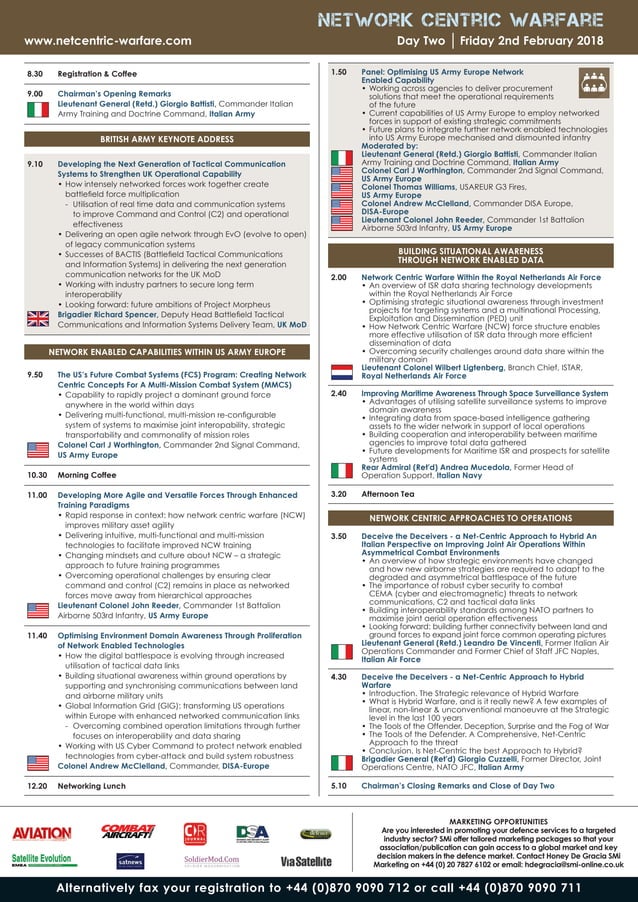 SMi Group's Network Centric Warfare 2018 conference | PDF | Computer Networking | Computing