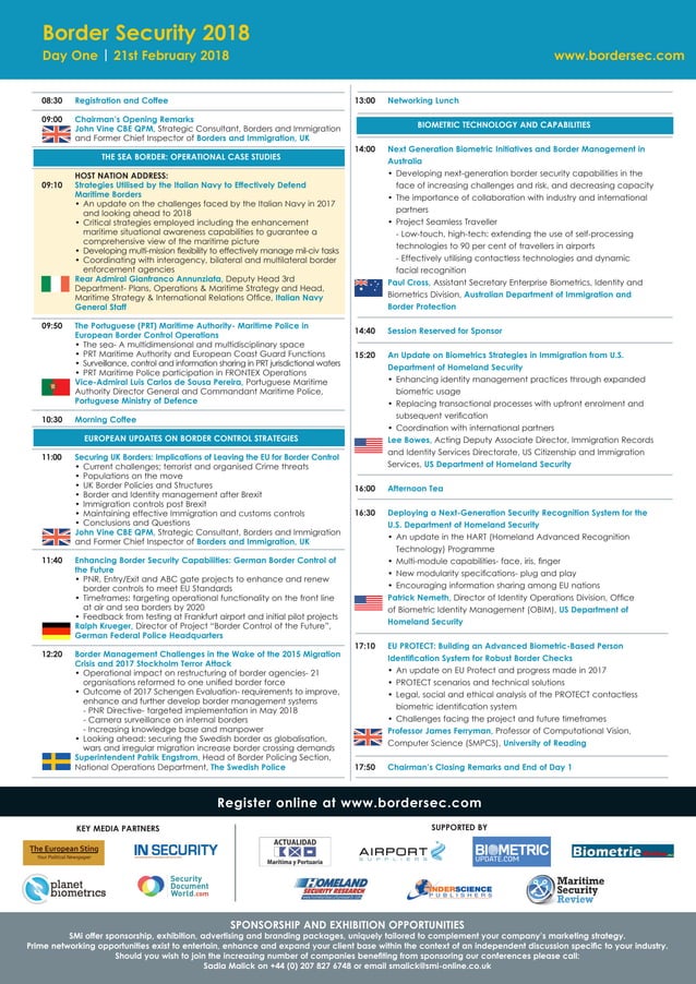 SMi Group's 11th annual Border Security 2018 conference & exhibition | PDF