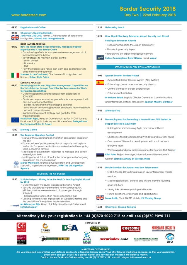 SMi Group's 11th annual Border Security 2018 conference & exhibition | PDF