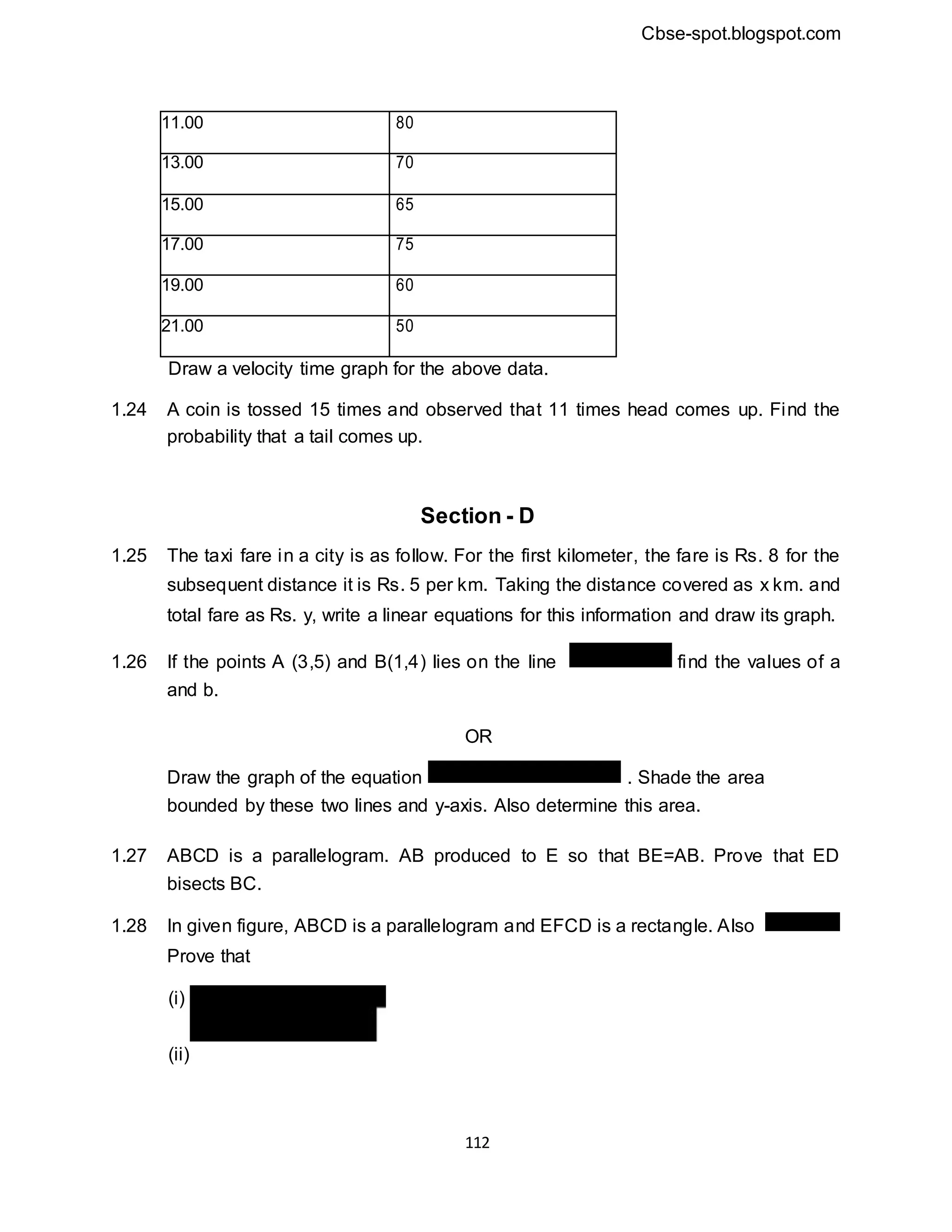 maths sample paper class 9 SA2 | DOCX