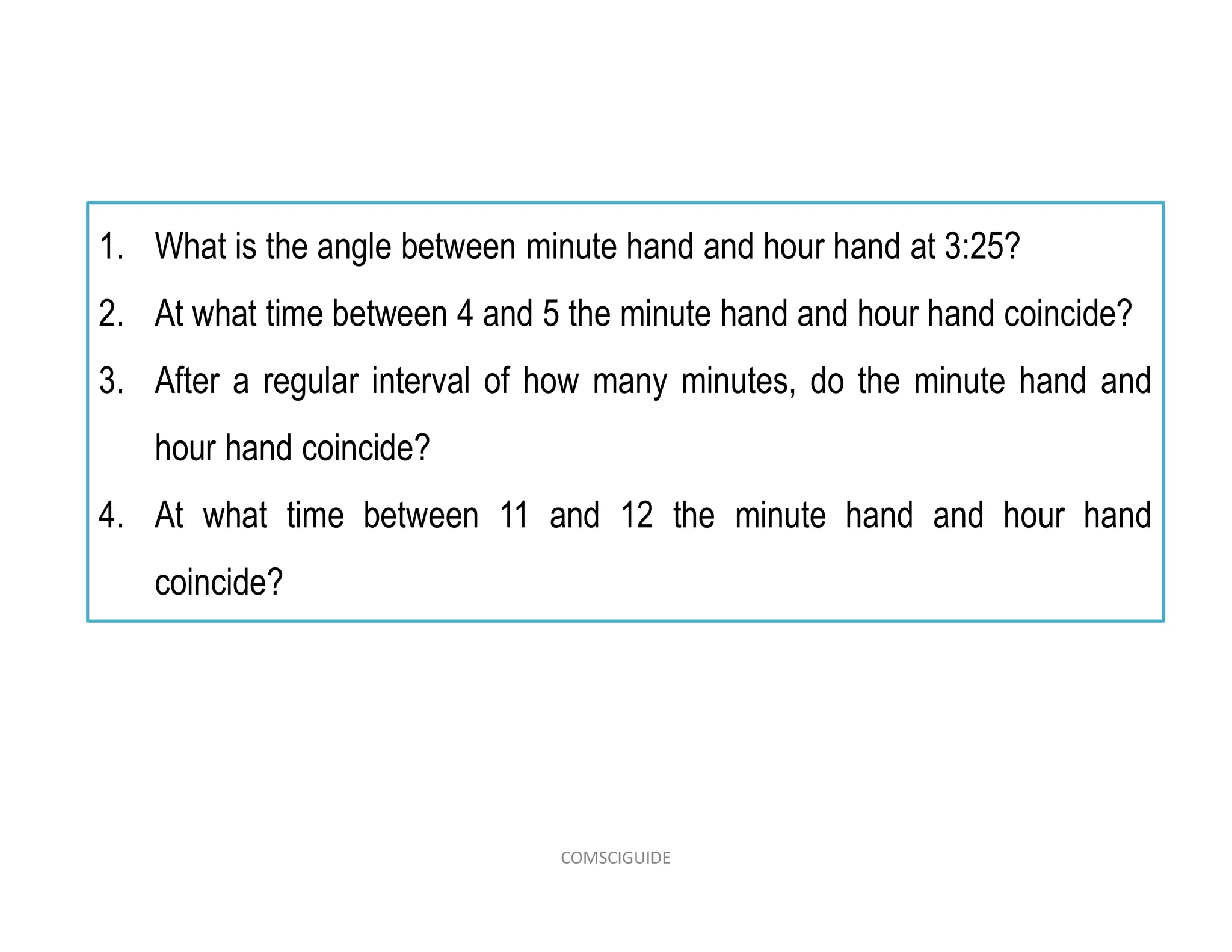 Aptitude Training - CLOCKS | PDF