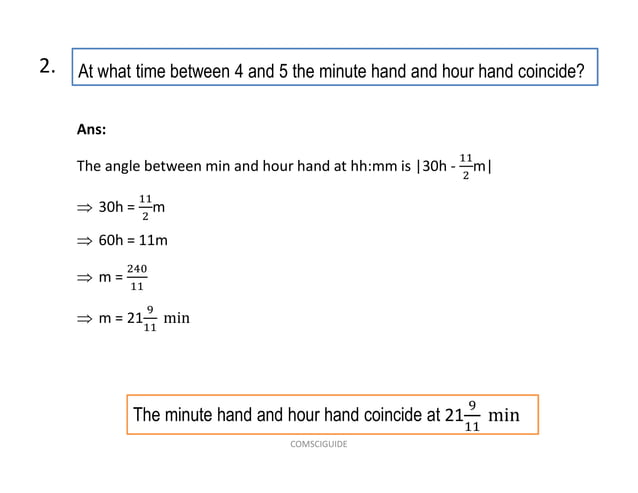 Aptitude Training - CLOCKS | PDF | Games and Puzzles | Hobbies & Interests