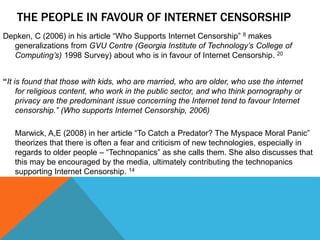 Moral Censorship on The Internet | PPT
