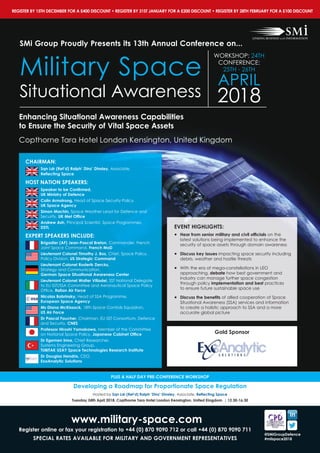 SMi Group's 13th annual Military Space Situational Awareness 2018 conference | PDF