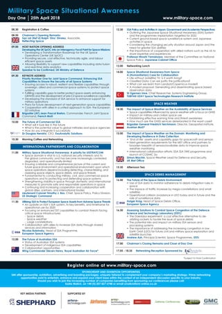 SMi Group's 13th annual Military Space Situational Awareness 2018 conference | PDF
