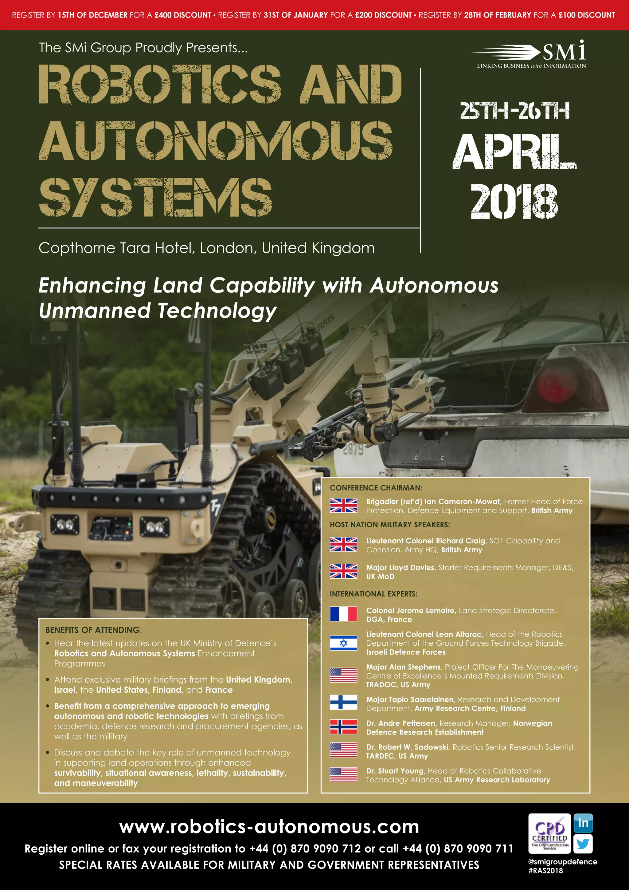 SMi Group's Military Robotics and Autonomous Systems 2018 conference | PDF