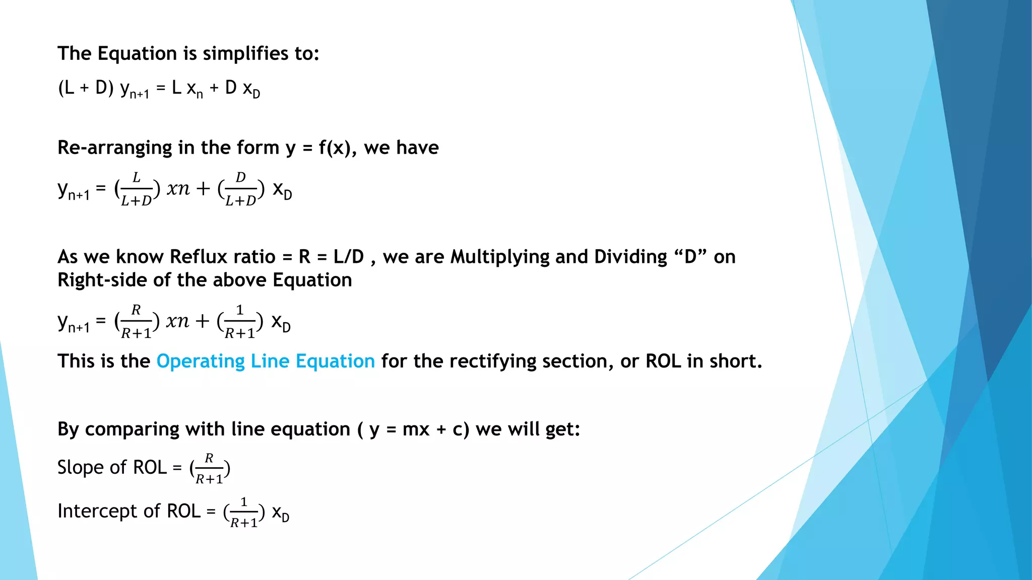 McCabe-thiele For Rectification Section Operating Line | PPTX