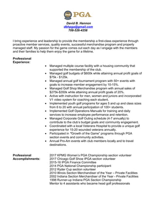 David Hannon resume | DOC