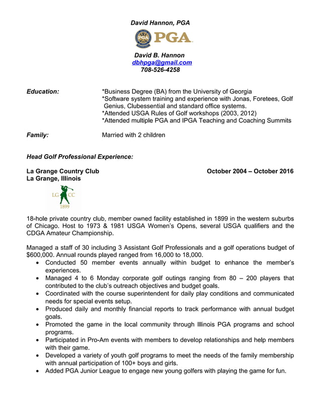 David Hannon resume | PDF