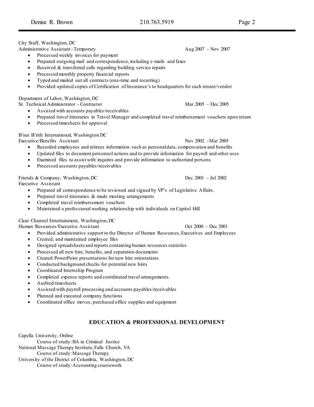 D. brown resume general | DOCX