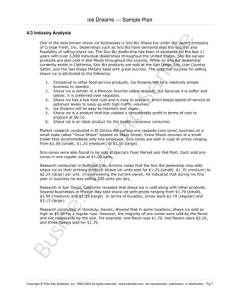 Ice Cream Dreams - Bussiness Plan Sample | PDF